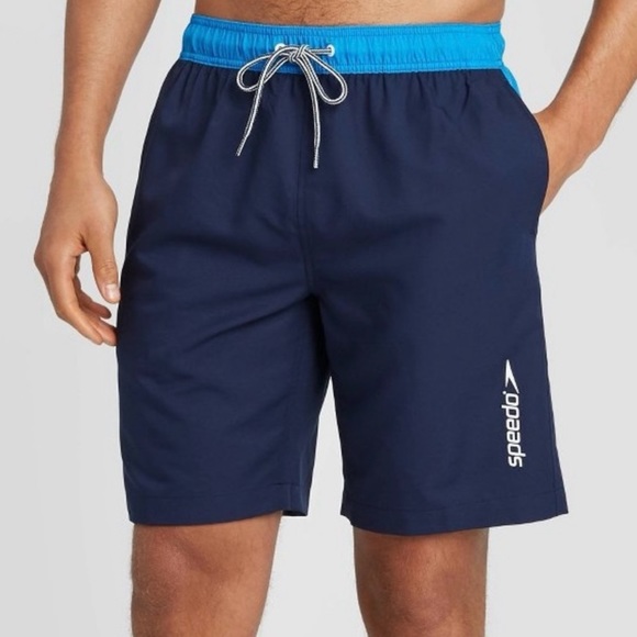 Speedo | Swim | Speedo Mens Blue Navy Swim Trunks Elastic Waist With ...
